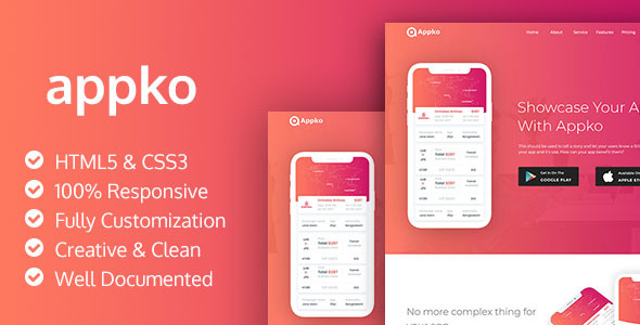 Appko - HTML5 App Landing Page by Grooic | ThemeForest